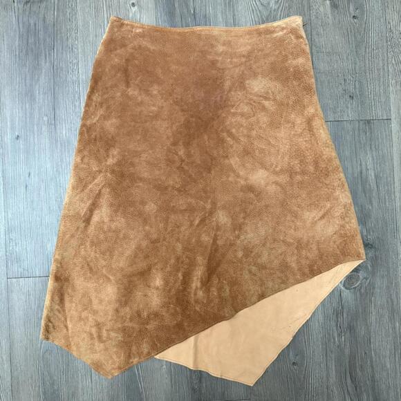 Kay Unger | Skirts | Kay Unger Korean Leather Asymmetrical Western Boho ...